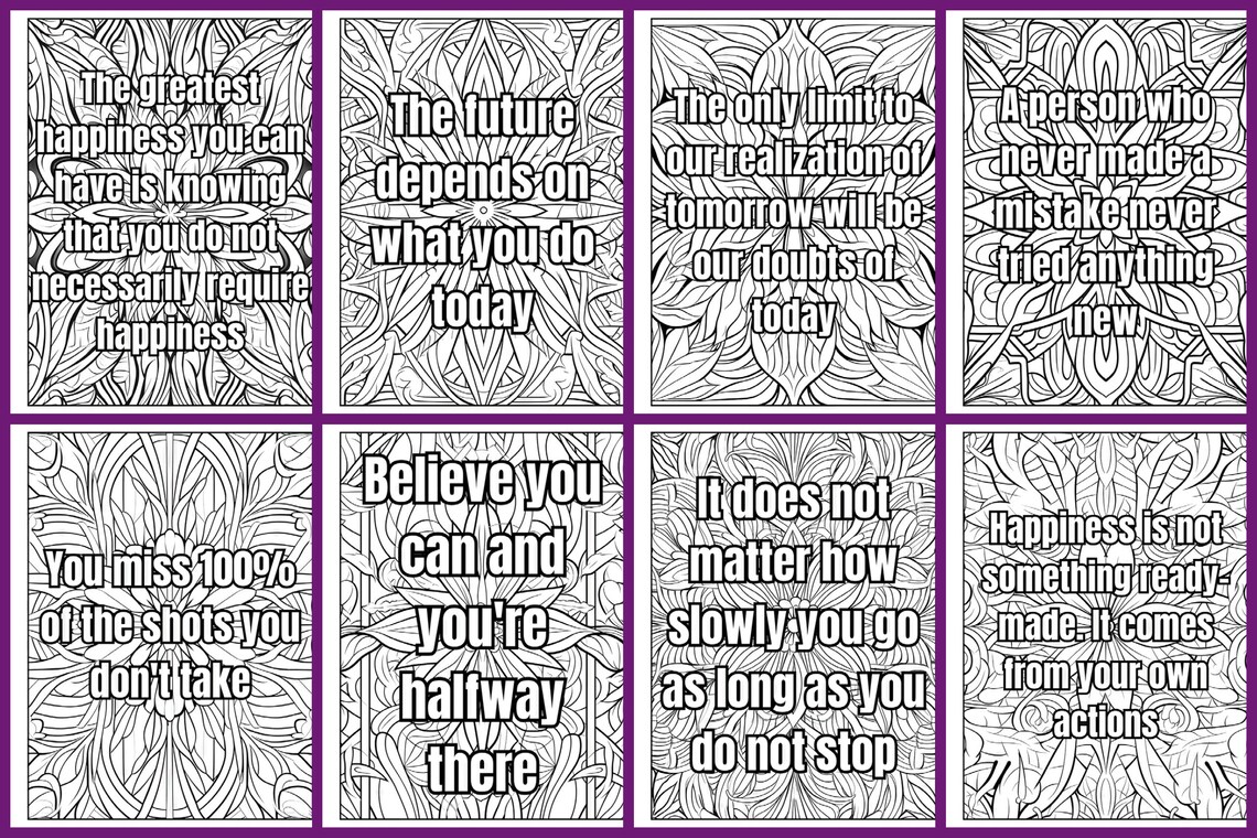 Famous Inspirational Quotes Coloring Pages - Etsy