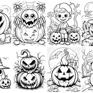 Halloween Kids Coloring Pages - 40 Designs - Etsy