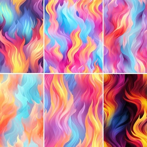Abstract Fire Flames Patterns Seamless - Etsy
