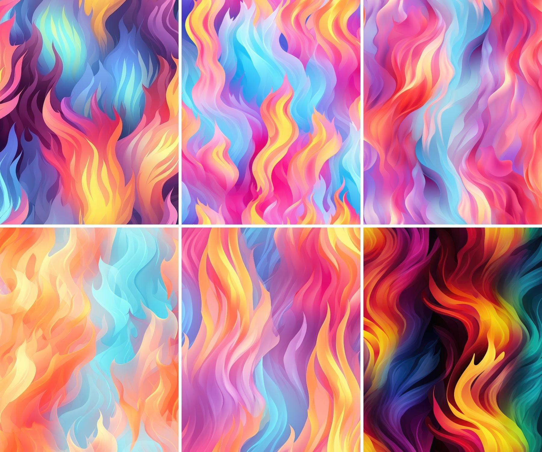 Abstract Fire Flames Patterns Seamless - Etsy