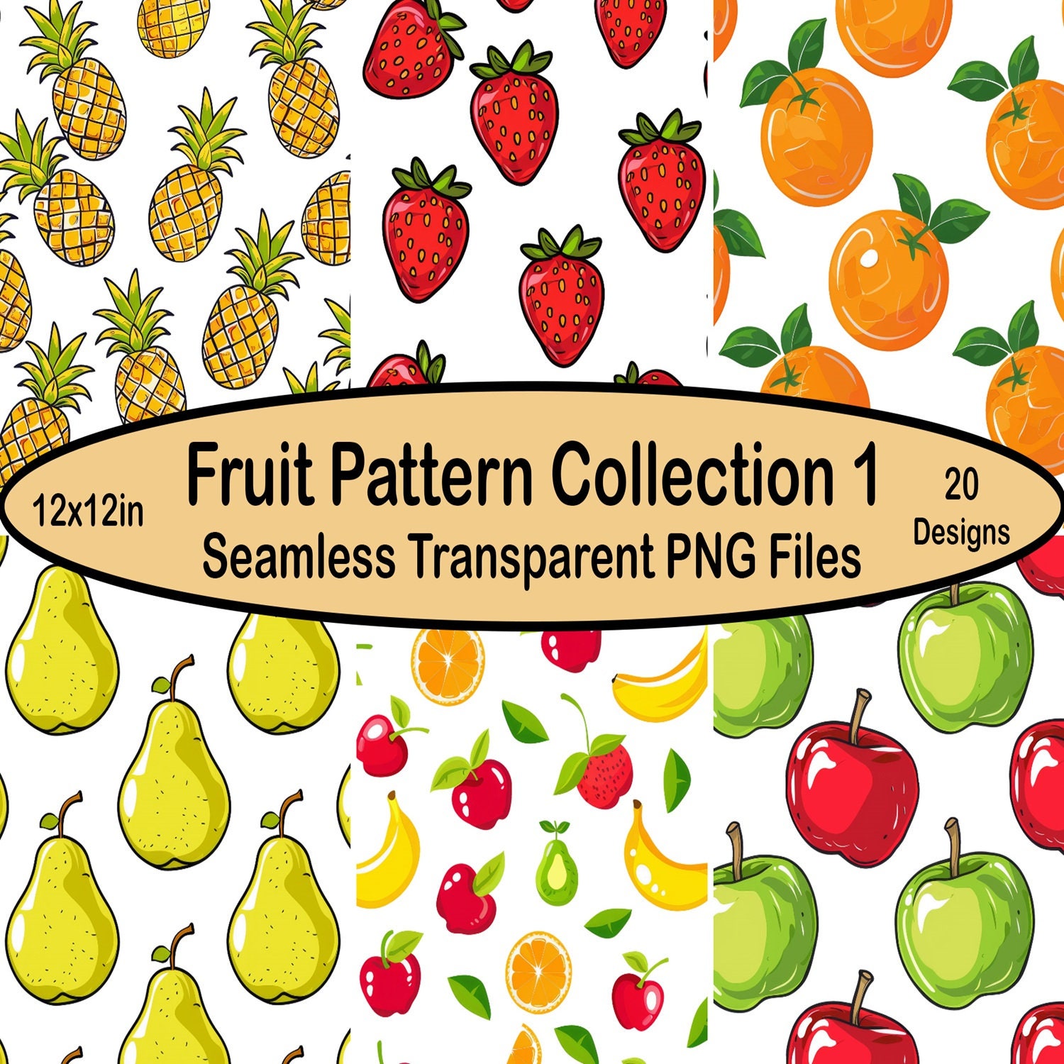 Fruit Illustration, Digital Download, PNG Files, Transparent ...