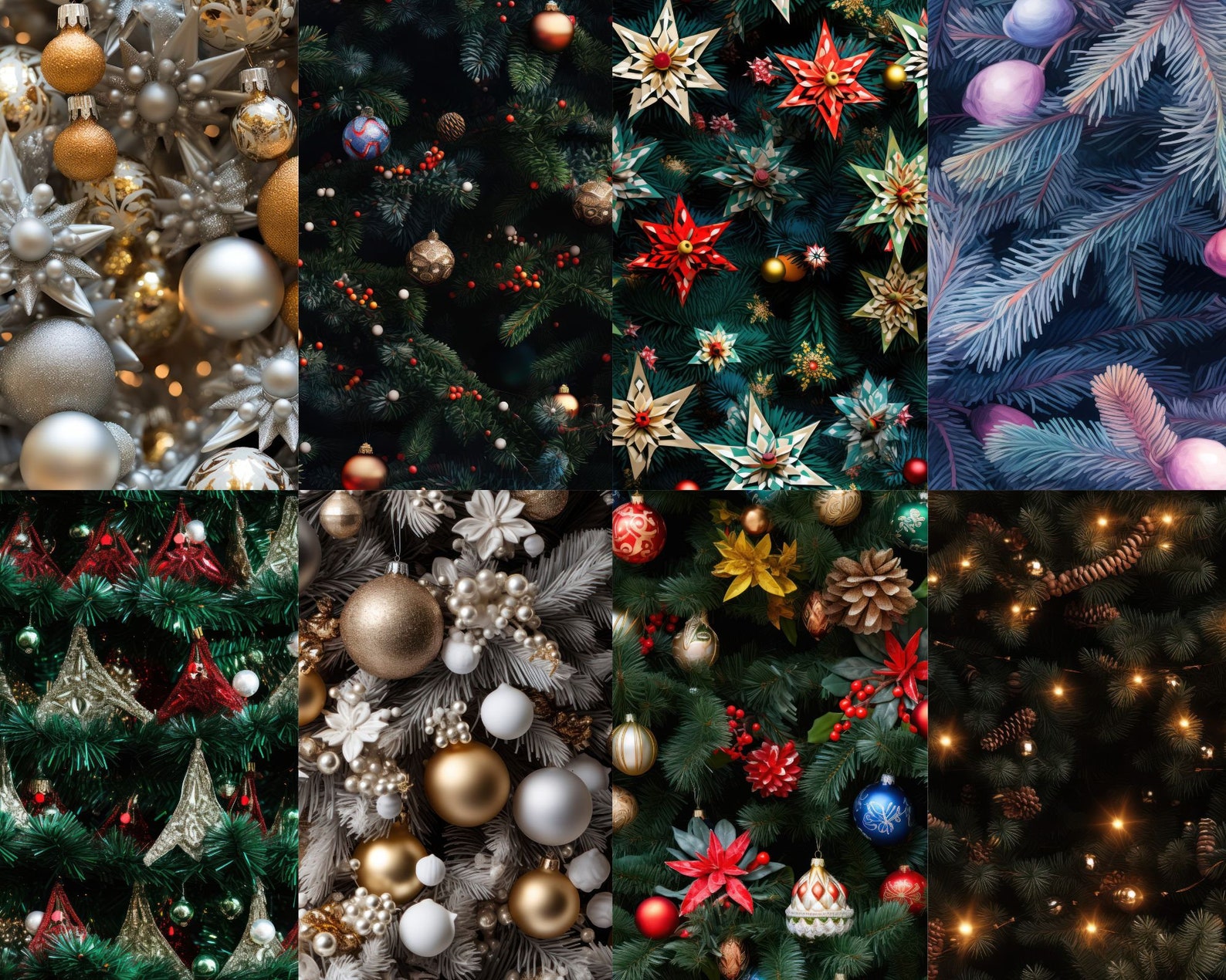 Christmas Tree Pattern: Festive Holiday Seamless Backgrounds (digital ...
