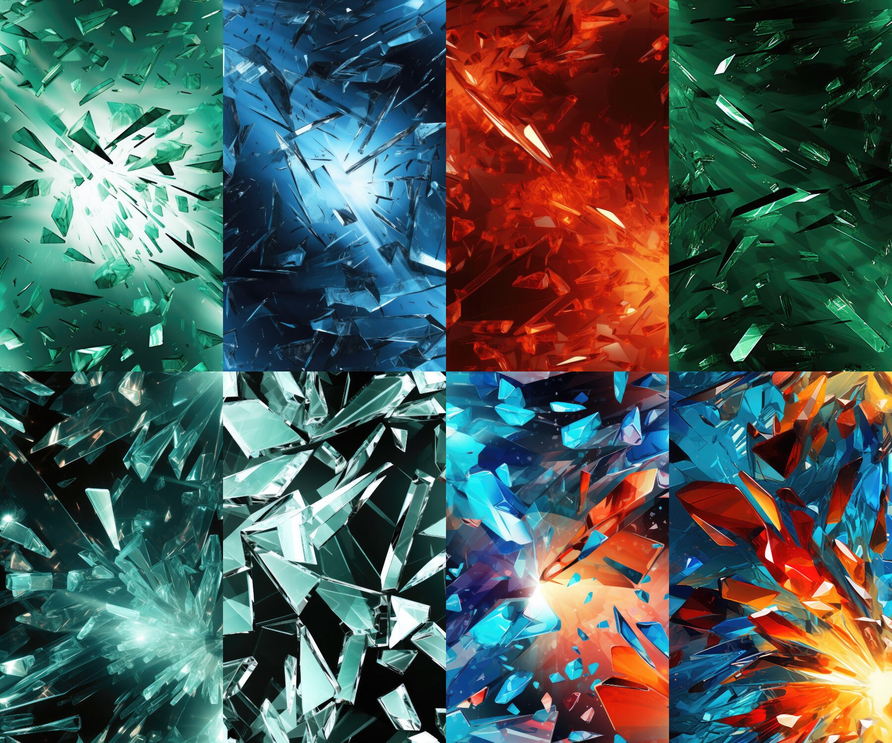 Broken and Shattered Glass Illustration Seamless Background - Etsy