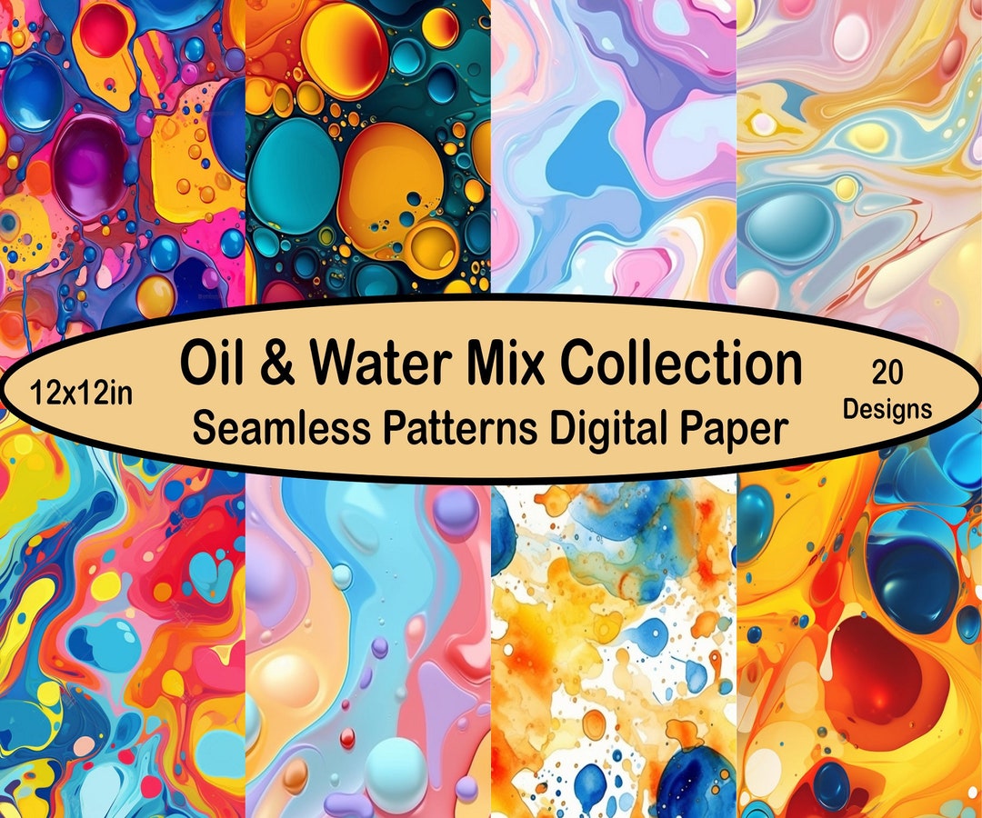 Abstract Oil and Water Mix, 20 Patterns, Seamless - Etsy