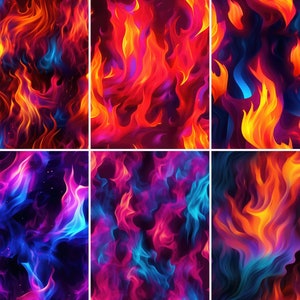 Abstract Fire Flames Patterns Seamless - Etsy
