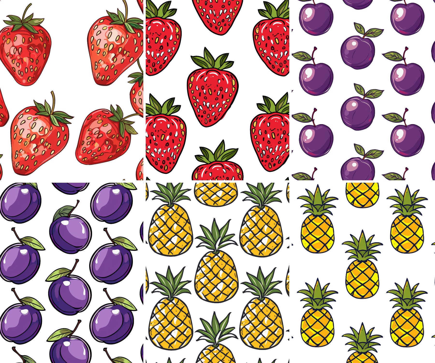 Fruit Illustration, Digital Download, PNG Files, Transparent ...
