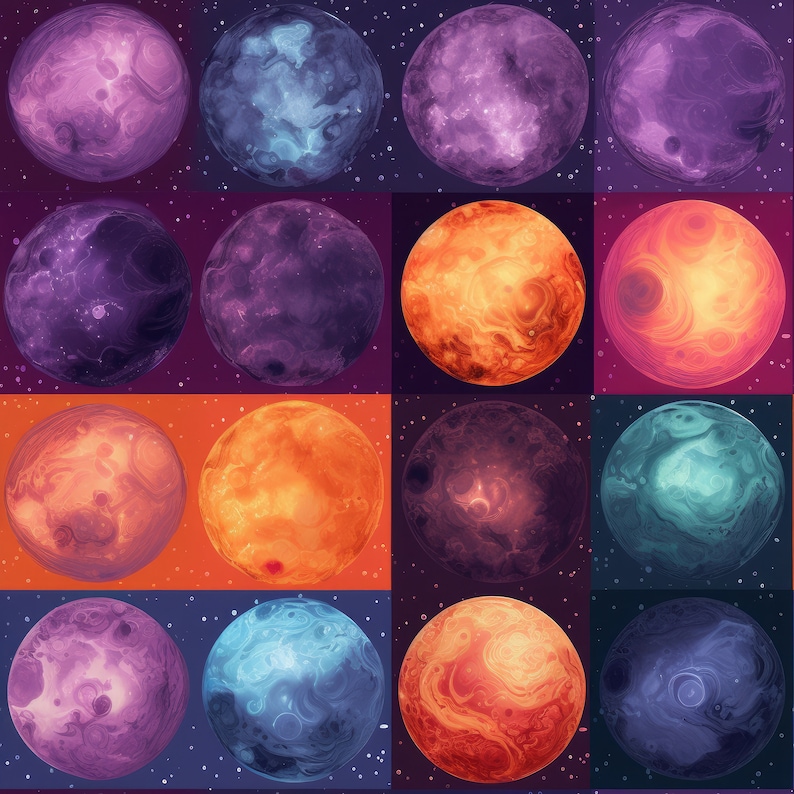 Space Theme Backgrounds, Illustration 20 Patterns, Seamless - Etsy