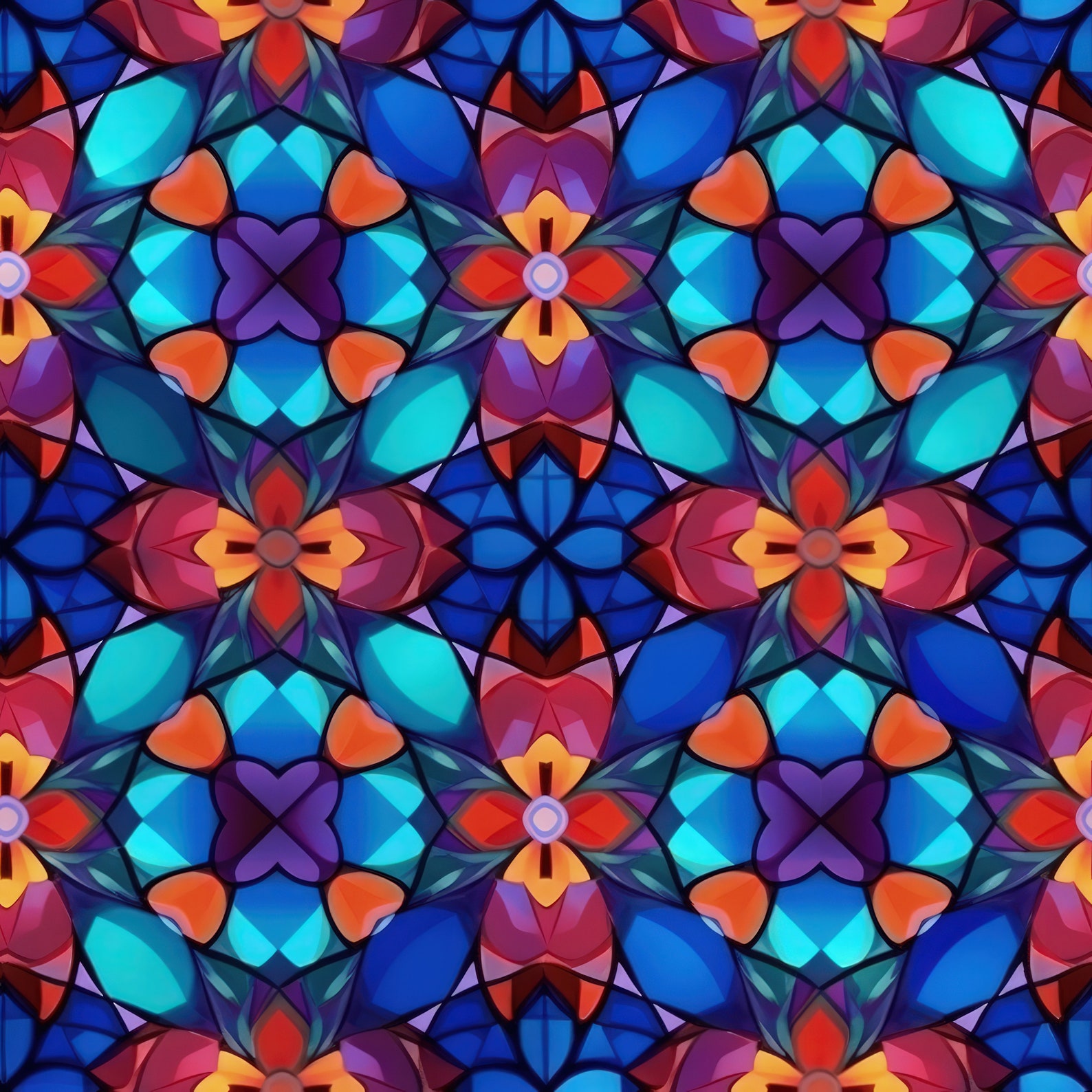 Kaleidoscope Pattern Designs, 20 Images, Seamless - Etsy