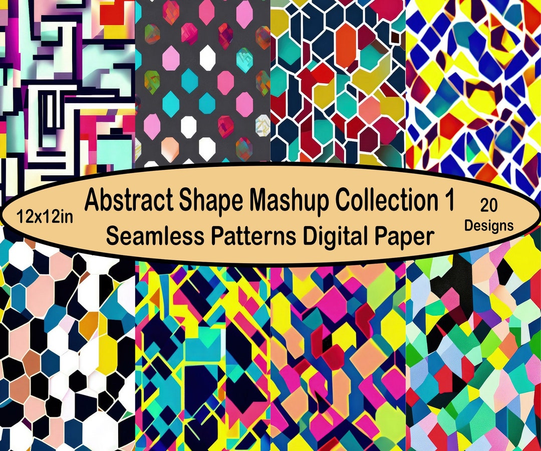 Abstract Shape Mashup - Digital Paper 20 Designs (seamless) Pack 1 - Etsy