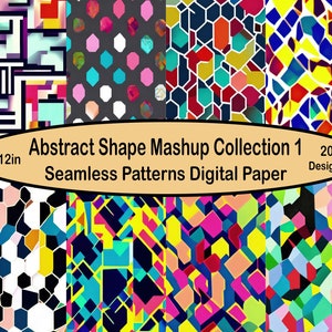 Abstract Shape Mashup - Digital Paper 20 Designs (seamless) Pack 1 - Etsy