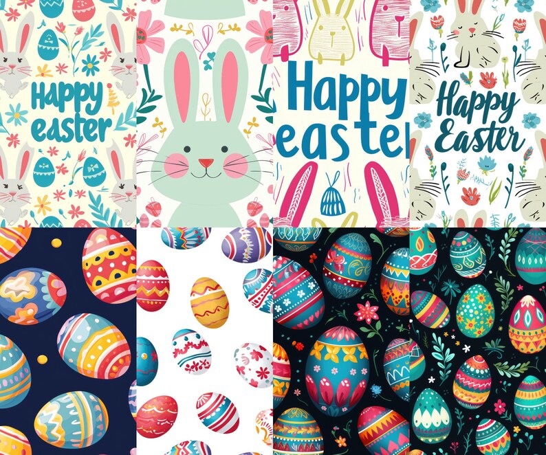 Easter Theme Patterns Seamless Digital Paper - Etsy