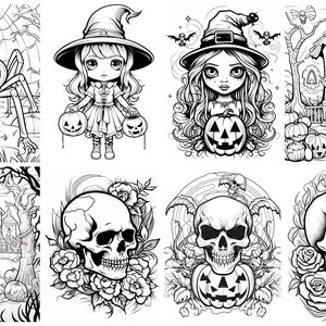 Adult and Teen Halloween Coloring Pages - 40 Designs - Etsy