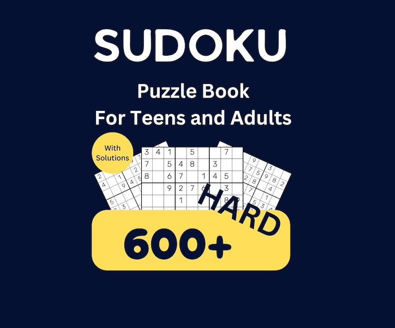 Sudoku Puzzles - Hard Level Collection - Volume 1 | 600+ Printable Hard Sudoku Puzzles | Digital ...