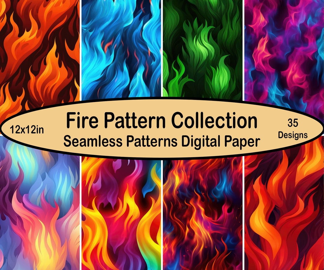 Abstract Fire Flames Patterns Seamless - Etsy