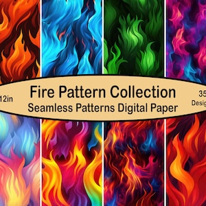 Abstract Fire Flames Patterns Seamless - Etsy