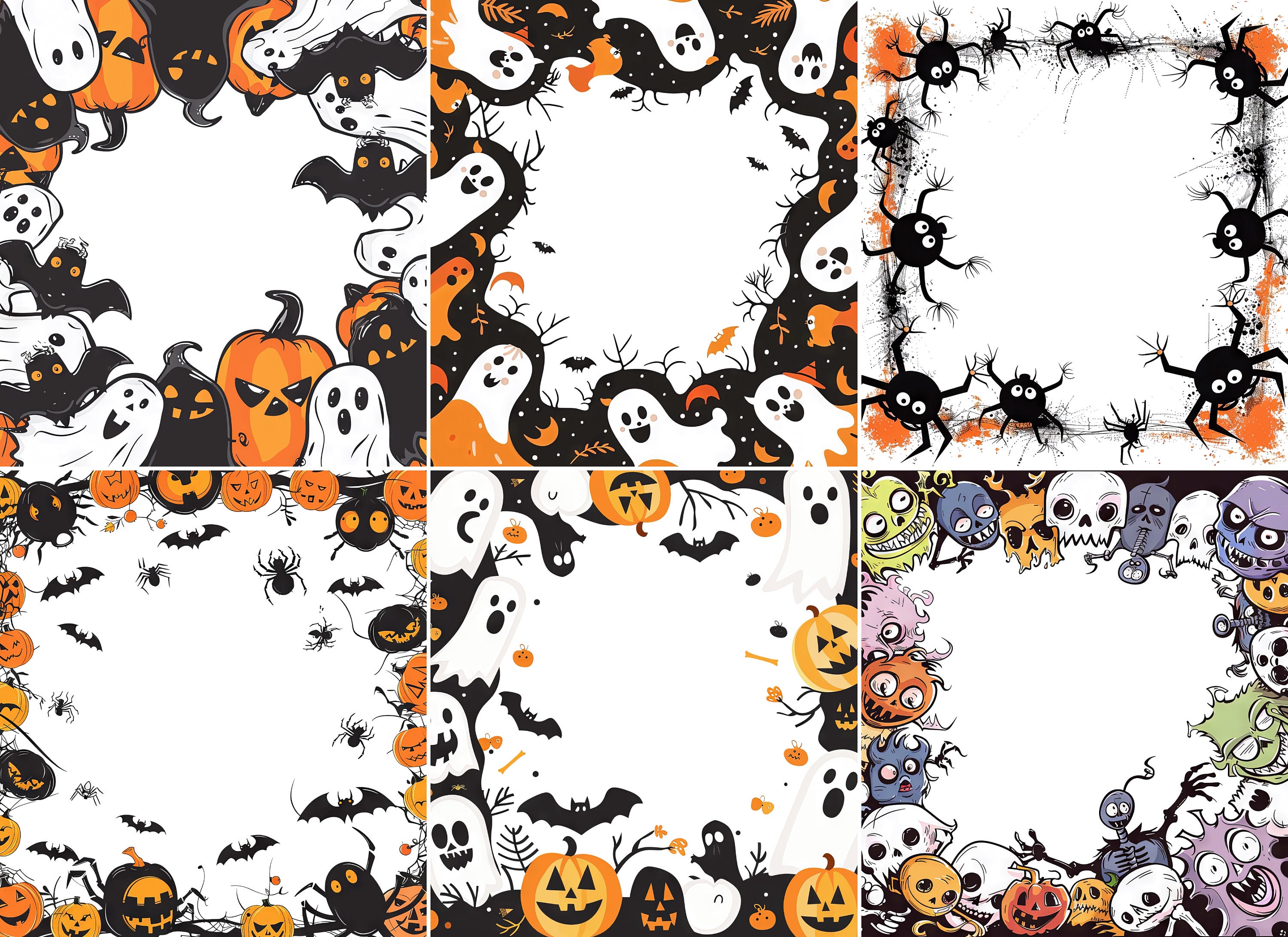 Halloween Border PNG Bundle – Spooky Graphic Overlays (digital Download ...