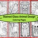 Stained Glass Coloring Pages Animal Theme - 30 Designs Pack2 - Etsy