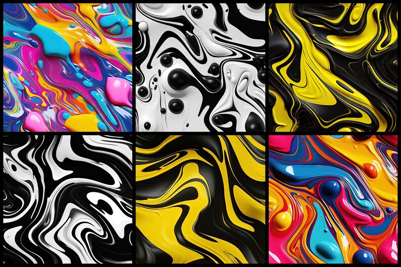 Abstract Liquid Melted Plastic, Futuristic Vibrant Colorful Digital ...