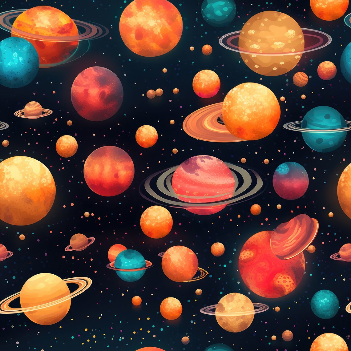 Space Theme Backgrounds, Illustration 20 Patterns, Seamless - Etsy