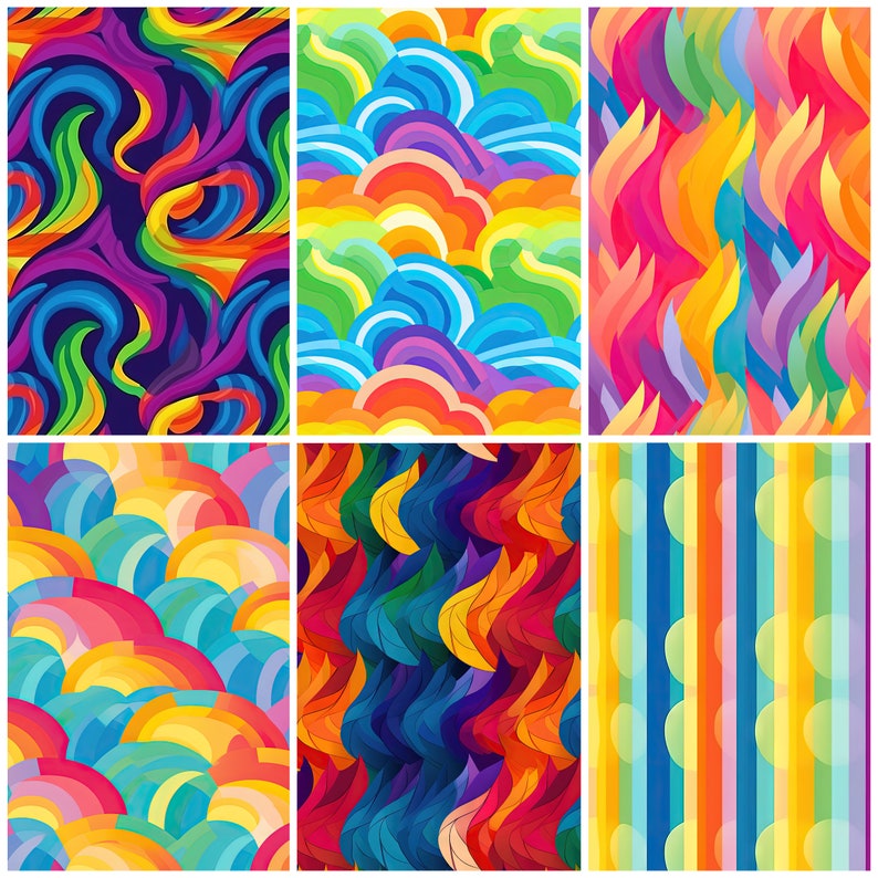 LGBT Pride Seamless Patterns Digital Art Design Background Paper Pack ...