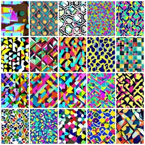 Abstract Shape Mashup - Digital Paper 20 Designs (seamless) Pack 2 - Etsy
