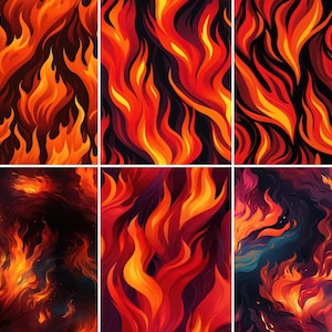 Abstract Fire Flames Patterns Seamless - Etsy