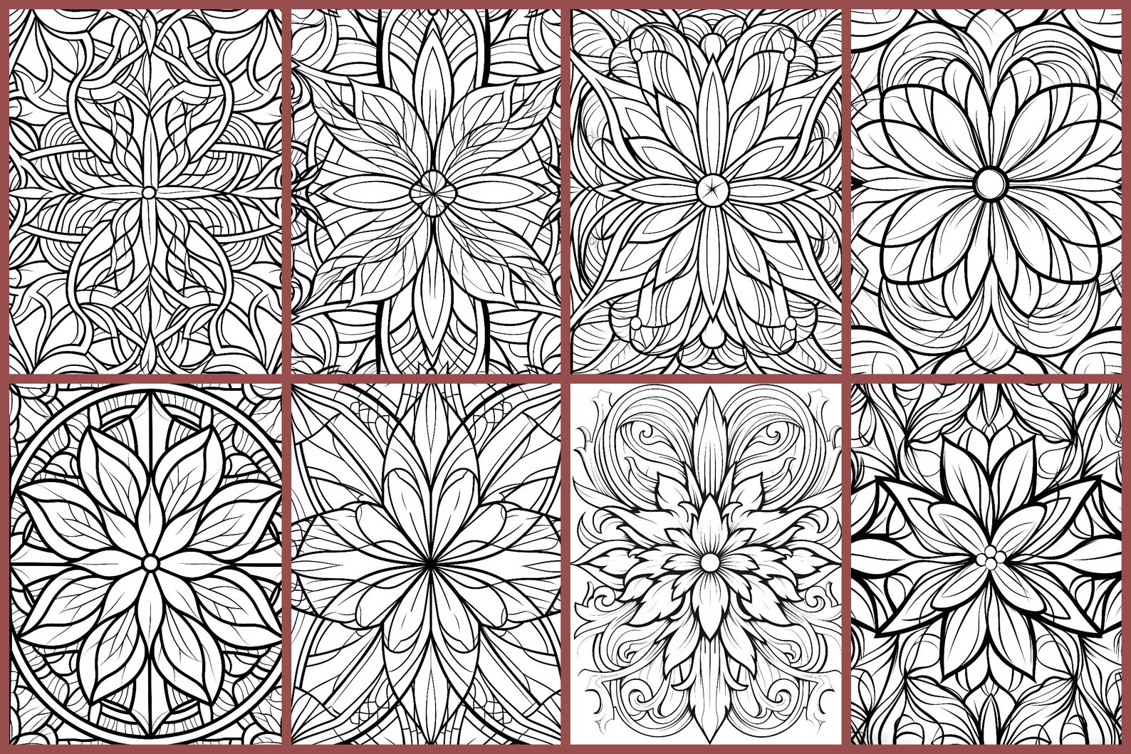 Kaleidoscope Coloring Pages 50 Designs - Etsy