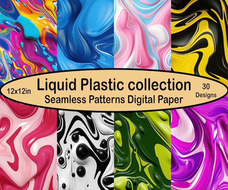 Abstract Liquid Melted Plastic, Futuristic Vibrant Colorful Digital ...