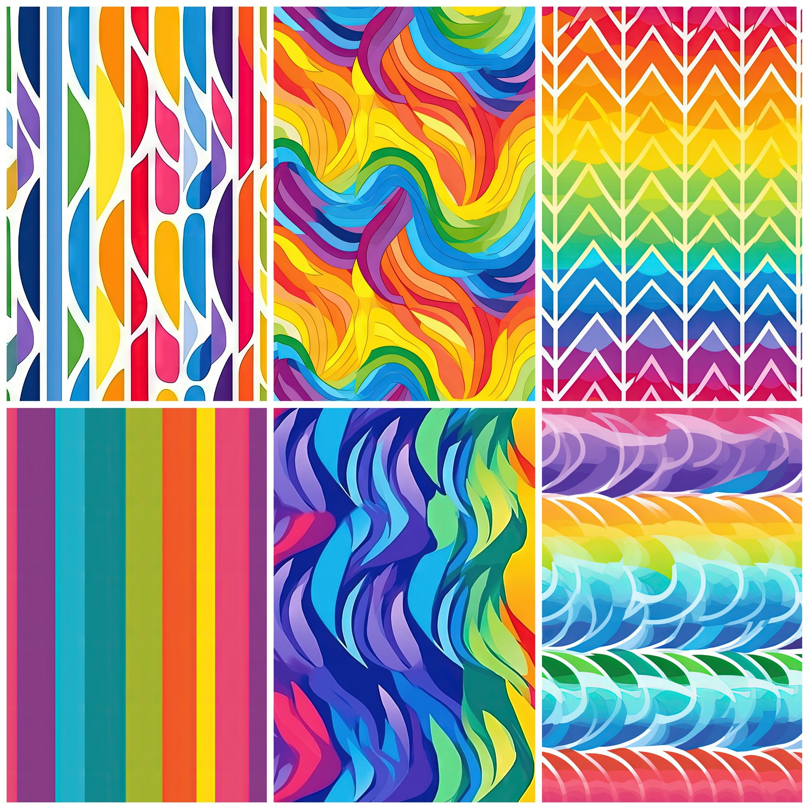 LGBT Pride Seamless Patterns Digital Art Design Background Paper Pack ...