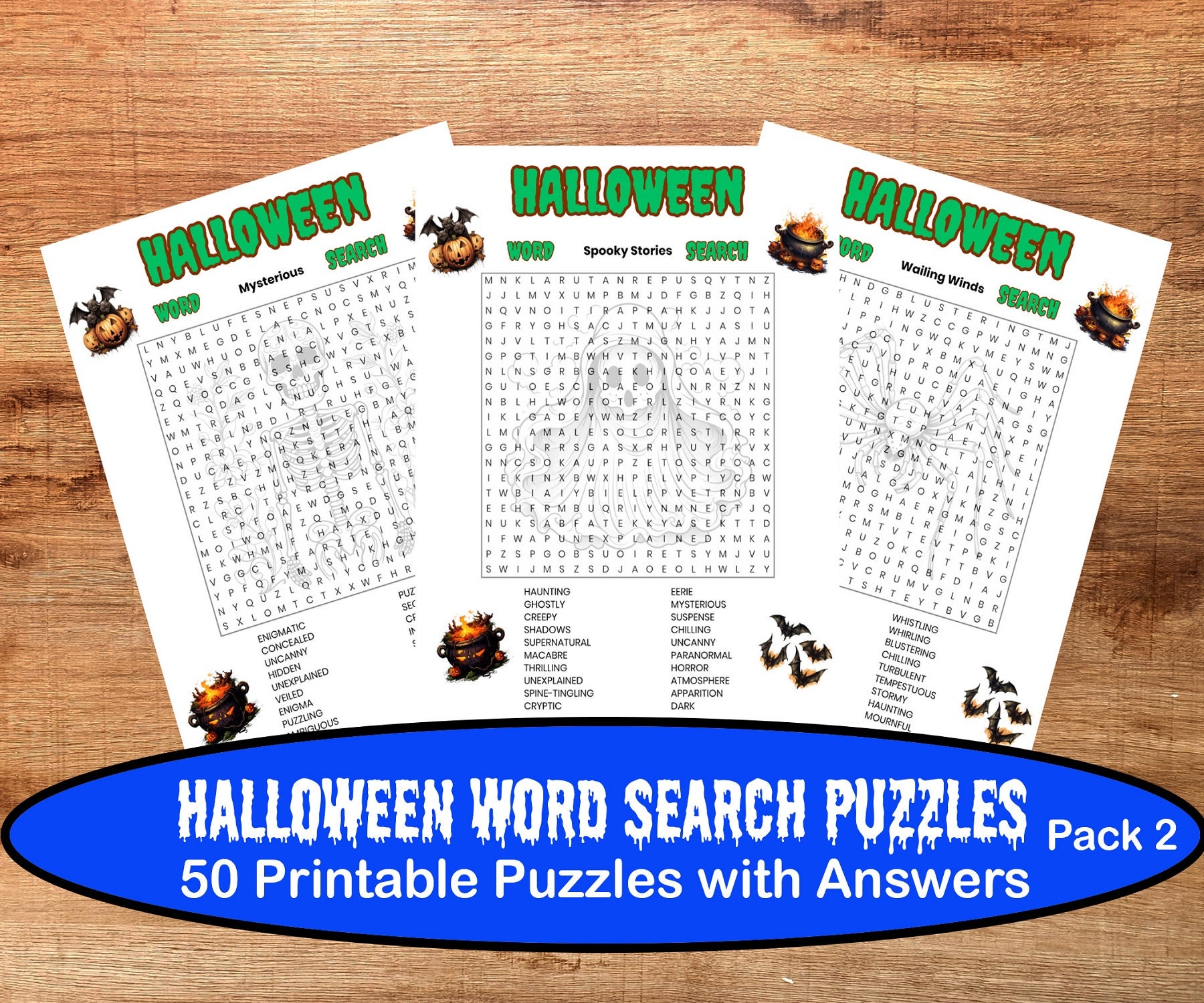 Halloween Word Search Puzzles Wordsearch - Etsy