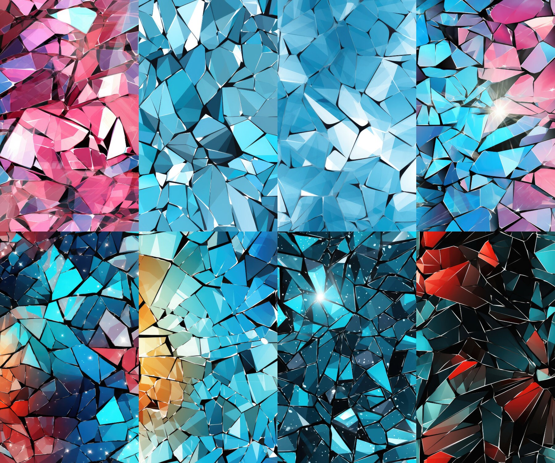 Broken and Shattered Glass Illustration Seamless Background - Etsy