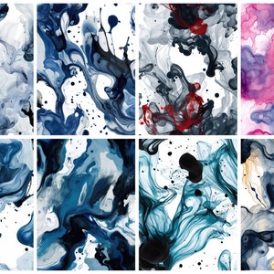 Ink Water Effect: Seamless Digital Downloads, 22 Patterns - Etsy