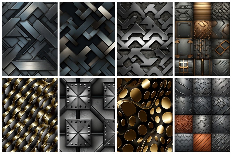 Grunge Metal Pattern, Digital Paper 40 Designs - Etsy
