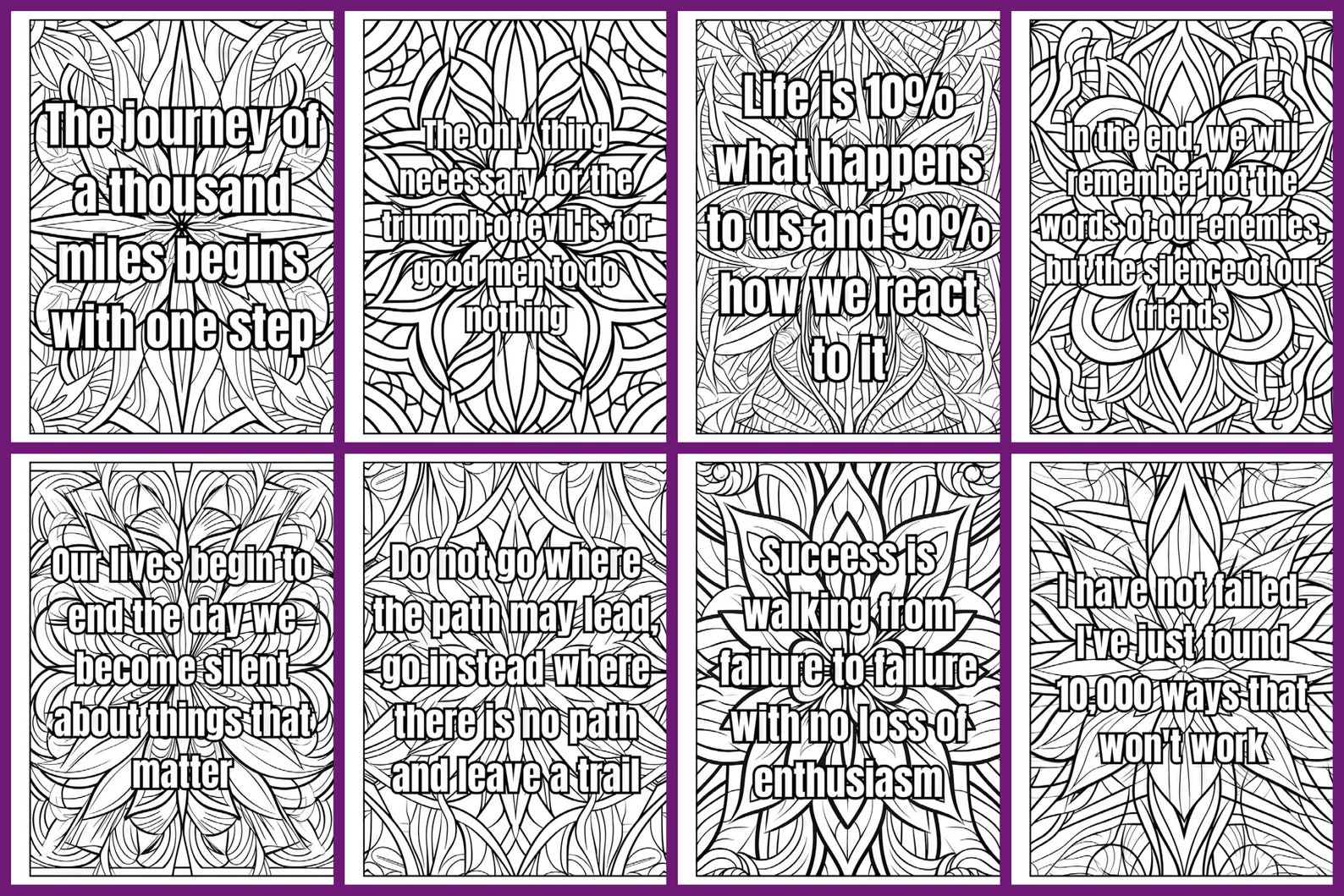 Famous Inspirational Quotes Coloring Pages - Etsy