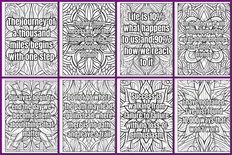 Famous Inspirational Quotes Coloring Pages - Etsy
