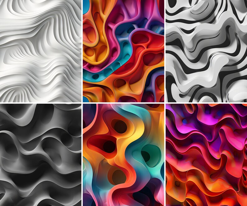 3D Seamless Digital Paper Contours - 3d Background, Swirl Clip Art ...