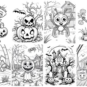 Halloween Kids Coloring Pages - 40 Designs - Etsy