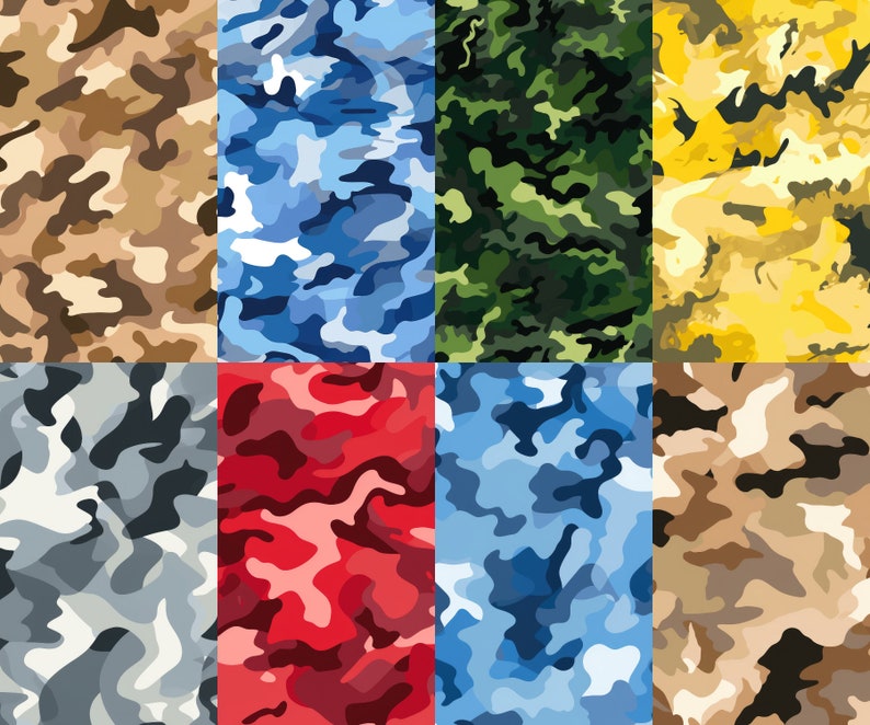 Camouflage Patterns in Various Colours. 32 Seamless Designs - Etsy