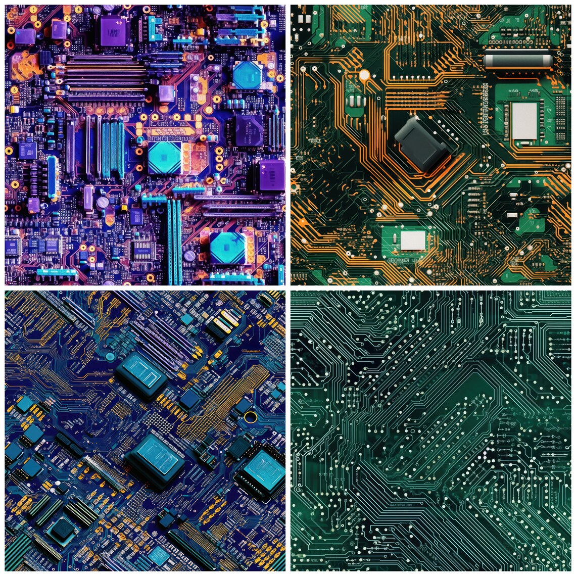 Circuit Board Inspired Theme Illustrations Pack 2, 22 Patterns ...