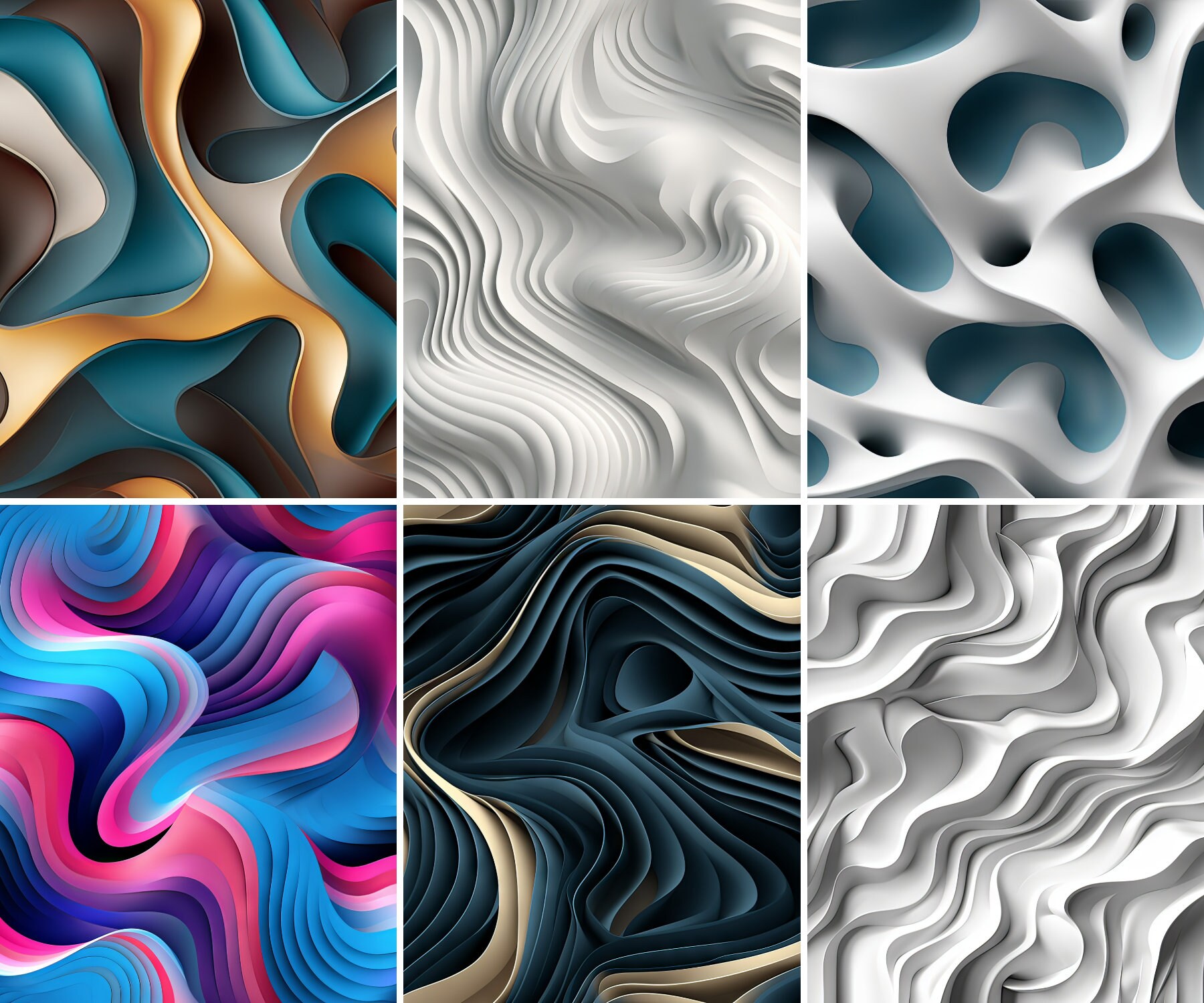 3D Seamless Digital Paper Contours - 3d Background, Swirl Clip Art ...