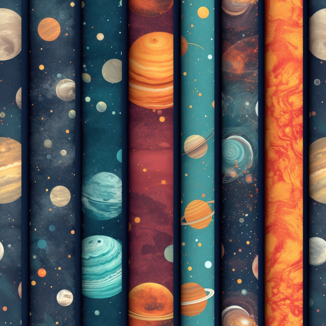 Space Theme Backgrounds, Illustration 20 Patterns, Seamless - Etsy