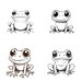 38 Frog Clipart PNG Bundle | Black & White Doodle Frogs | Hand-drawn ...