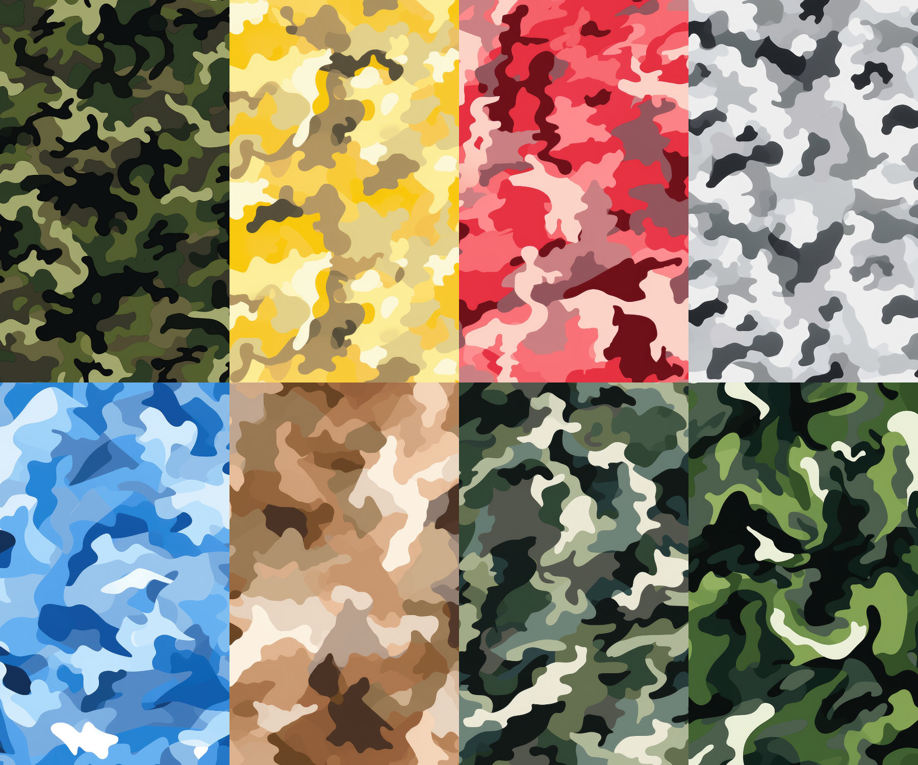 Camouflage Patterns in Various Colours. 32 Seamless Designs - Etsy