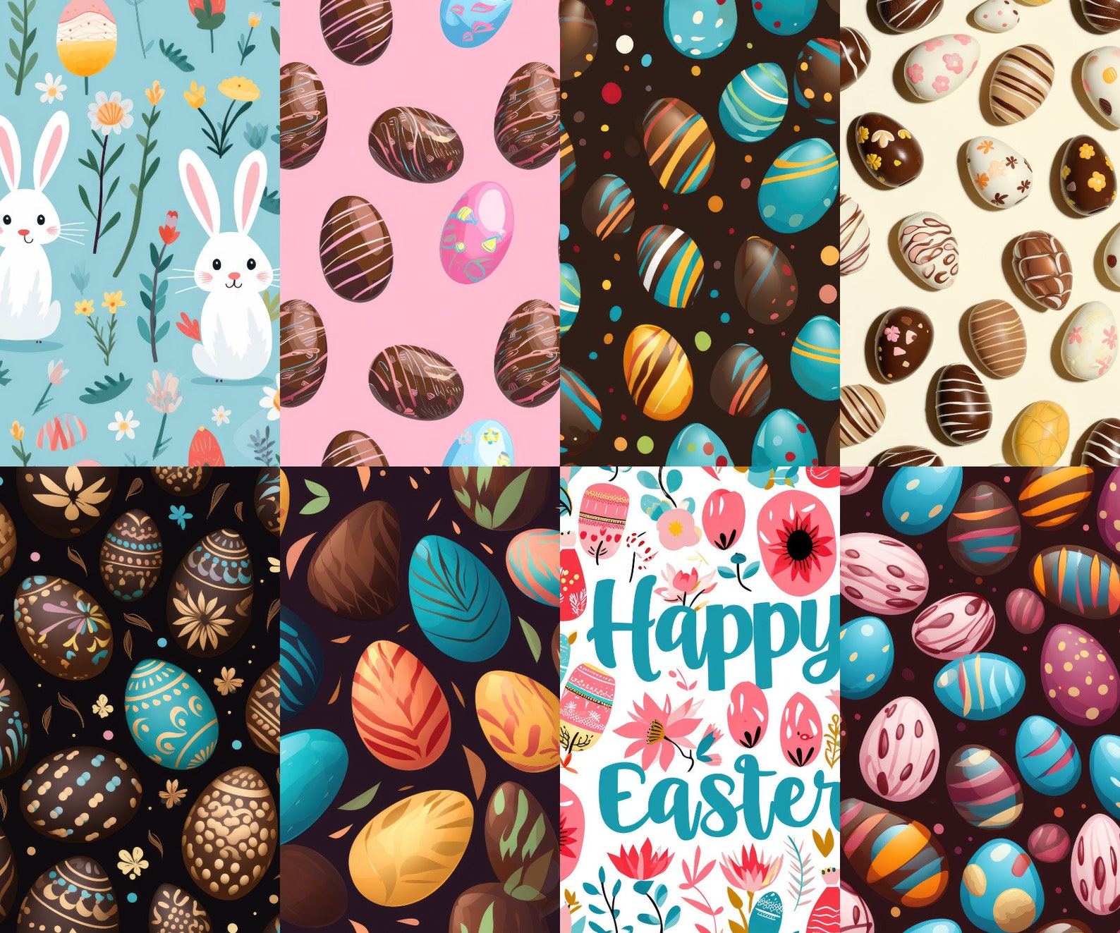 Easter Theme Patterns Seamless Digital Paper - Etsy