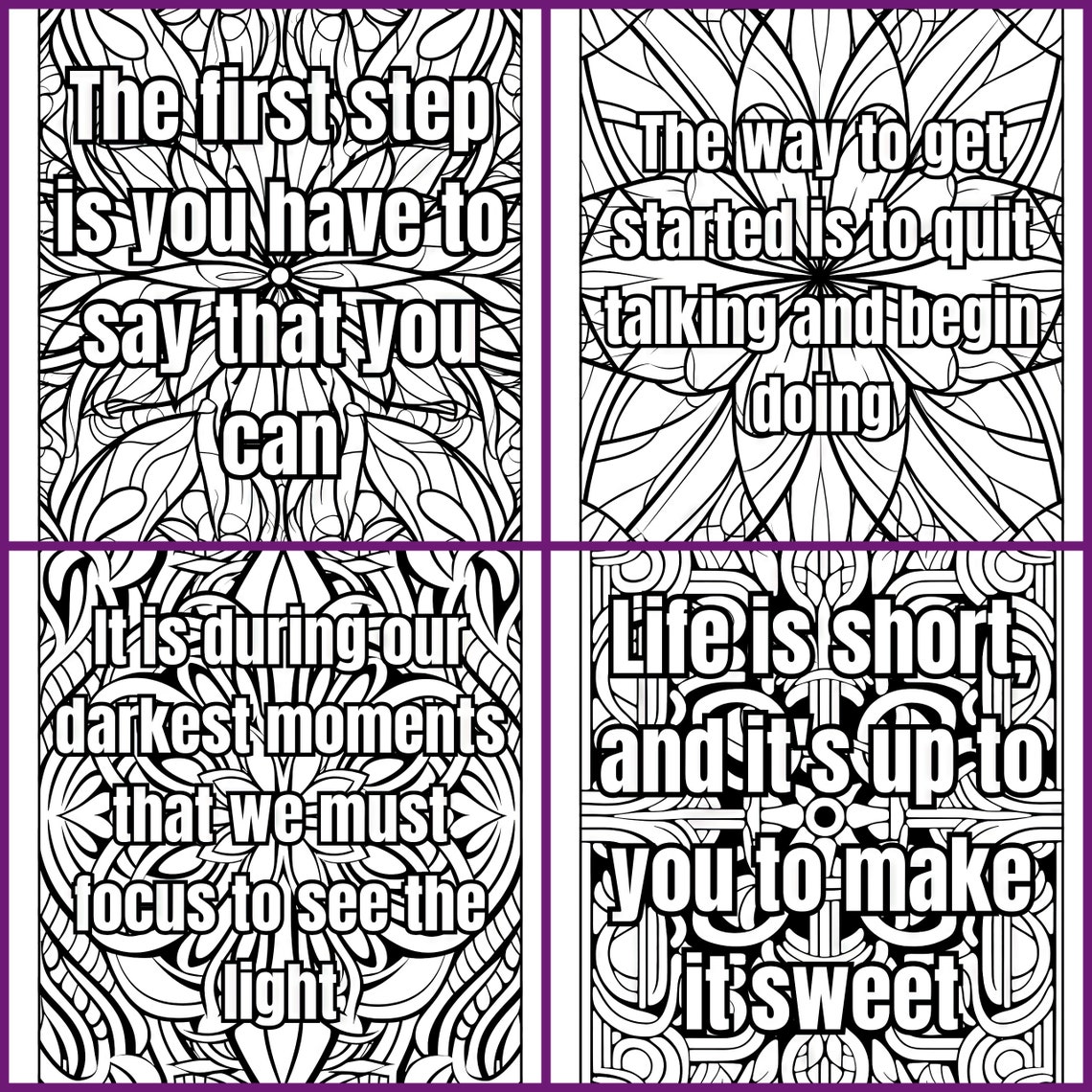 Famous Inspirational Quotes Coloring Pages - Etsy