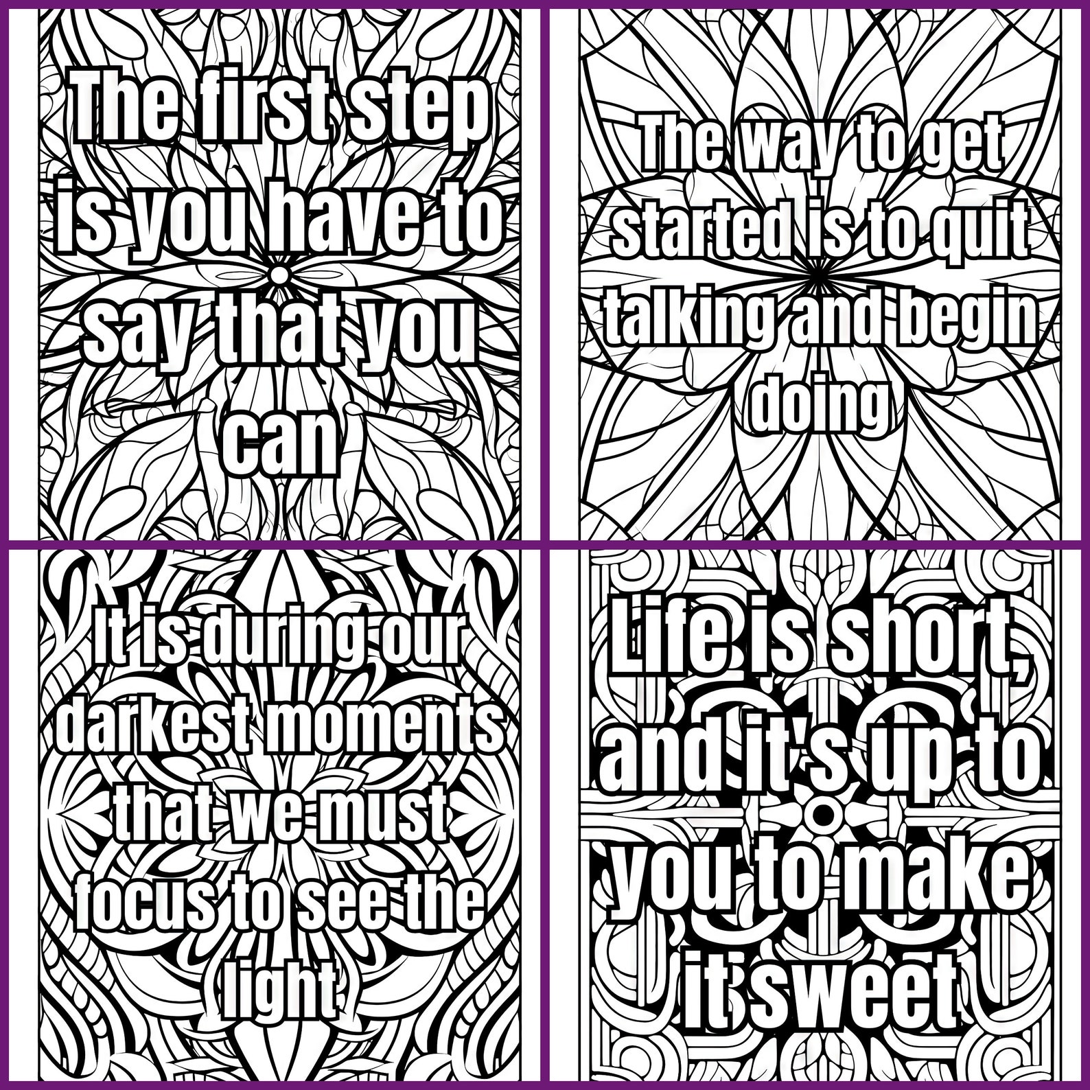 Famous Inspirational Quotes Coloring Pages - Etsy