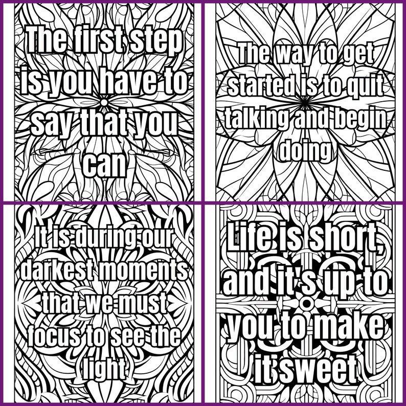 Famous Inspirational Quotes Coloring Pages - Etsy