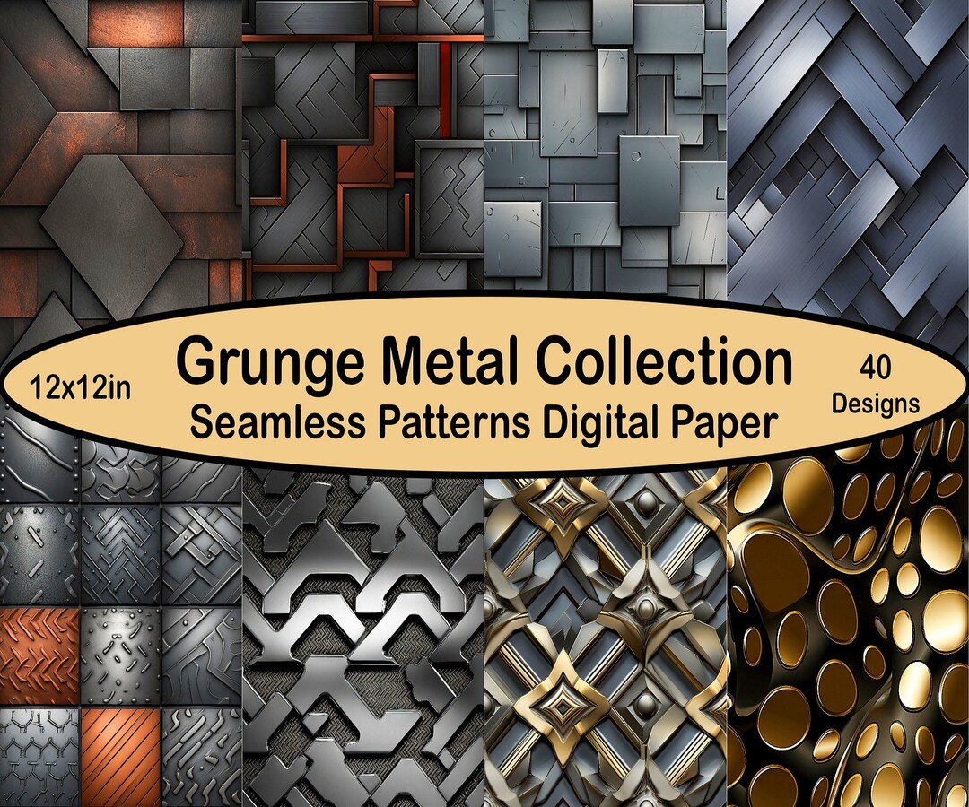 Grunge Metal Pattern, Digital Paper 40 Designs - Etsy