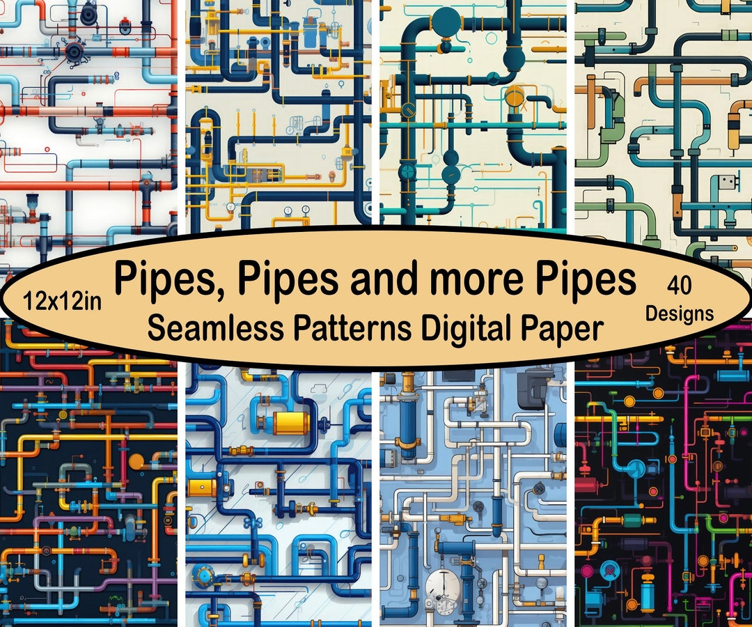 Plumbing Pipes and Valves Patterns Pipe Maze Steampunk Seamless ...