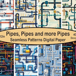 Plumbing Pipes and Valves Patterns Pipe Maze Steampunk Seamless ...